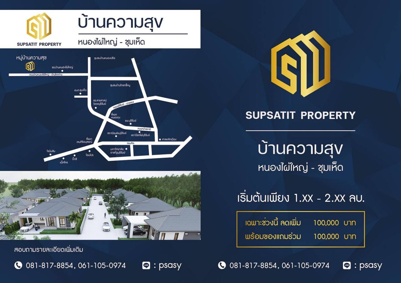 บ้านความสุข - Bann kwamsuk โครงการบ้านบุรีรัมย์ | NaYoo