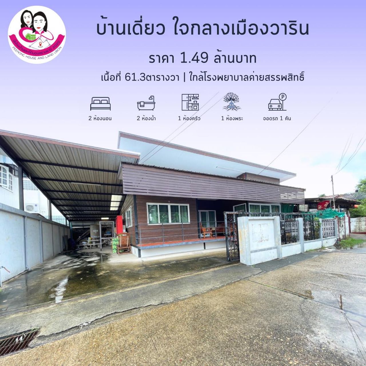 ที่นี้ขาย บ้านน่าอยู่ สภาพดี ทำเลใจกลางเมืองวาริน ใกล้โรงบาลค่ายสรรพสิทธิประสงค์, ตำบลวารินชำราบ ...